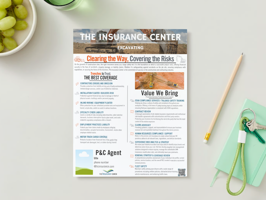 P&C - Excavating Leave Behind - The Insurance Center